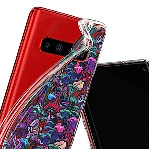 TPU Phone Case Compatible with Samsung A72 A71 5G A70 A51 A50 A32 A21 A11 A12 A13 A14 A01 Trippy Flexible Forest Witchy Lightweight Mushrooms Shockproof Fly Agaric Silicone Magic Protective Soft