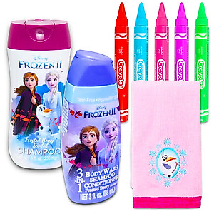 Disney Frozen Bath Toys for Toddlers - Bundle with Frozen Elsa Bath Set, Crayola Finger Paint Assorted Colors | Elsa Frozen Bath Toy