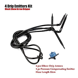 AMBAYZ Hose Connector Adapter 4 Black Drip Arrow Launcher Kit Strawberry Irrigation System Drip Irrigation Launcher Kit Potted Plant Wate+ 8L/H Pc Dripper/30Pcs