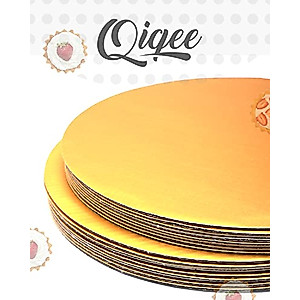 8 Inch Gold Cake Boards Round 40-Packs Circles Rounds Base Food-Grade Cardboard Cake Plate(Thinner But Stronger) qiqee
