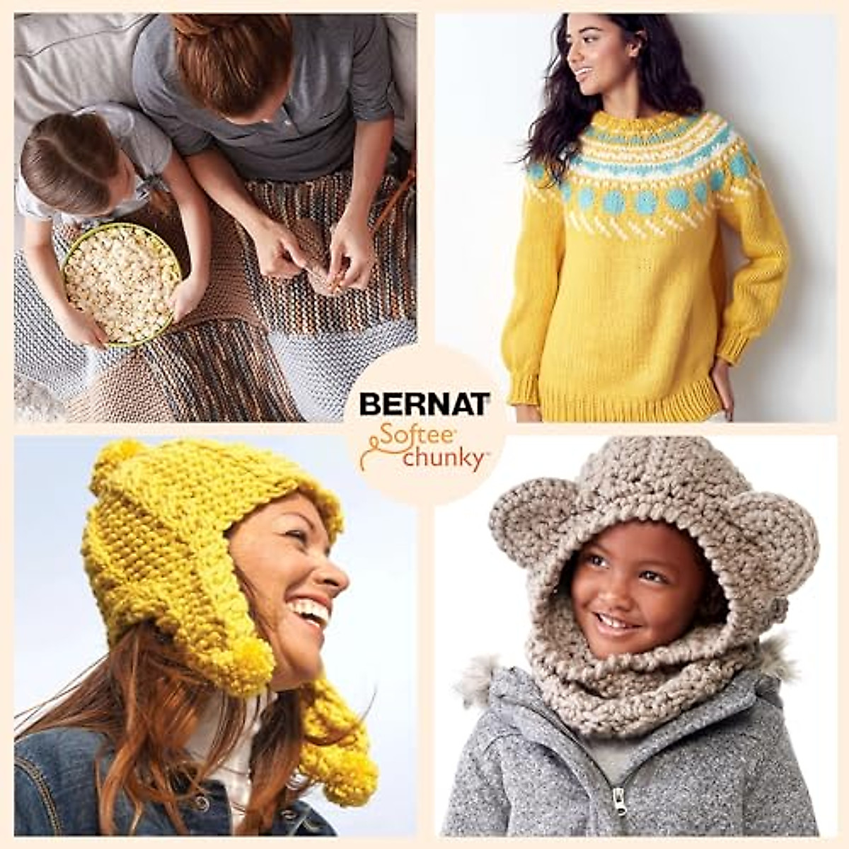 Bernat Softee Chunky School Yard Yarn - 3 Pack of 80g/2.8oz - Acrylic - 6 Super Bulky - 77 Yards - Knitting, Crocheting & Crafts