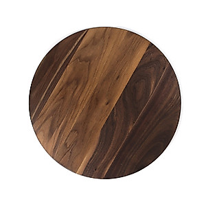 Refine Kitchenware Large Walnut Personalized Circle Board with Juice Groove, 18 Inch Round Personalized Cheese Board, Round Charcuterie Board | 100% Made in the USA