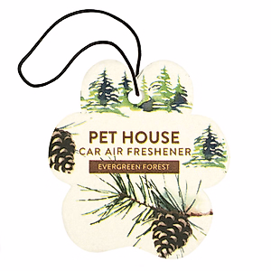 One Fur All Pet House Car Air Freshener - Evergreen Forest Pack of 4 - Non-toxic Car Air Freshener - Pet-Friendly Air Freshener For Small Spaces & Car - Hanging Odor Eliminating Air Freshener