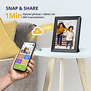 DragonTouch 10 Inch WiFi Digital Picture Frame, 2K Auto-Rotate Touch Screen Digital Photo Frame, Built-in Rechargeable Battery, Share Photos via App, Email, Cloud in a Minute