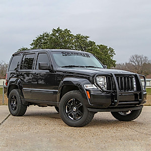 ARIES 1051 1-1/2-Inch Black Steel Grille Guard, No-Drill, Select Jeep Liberty