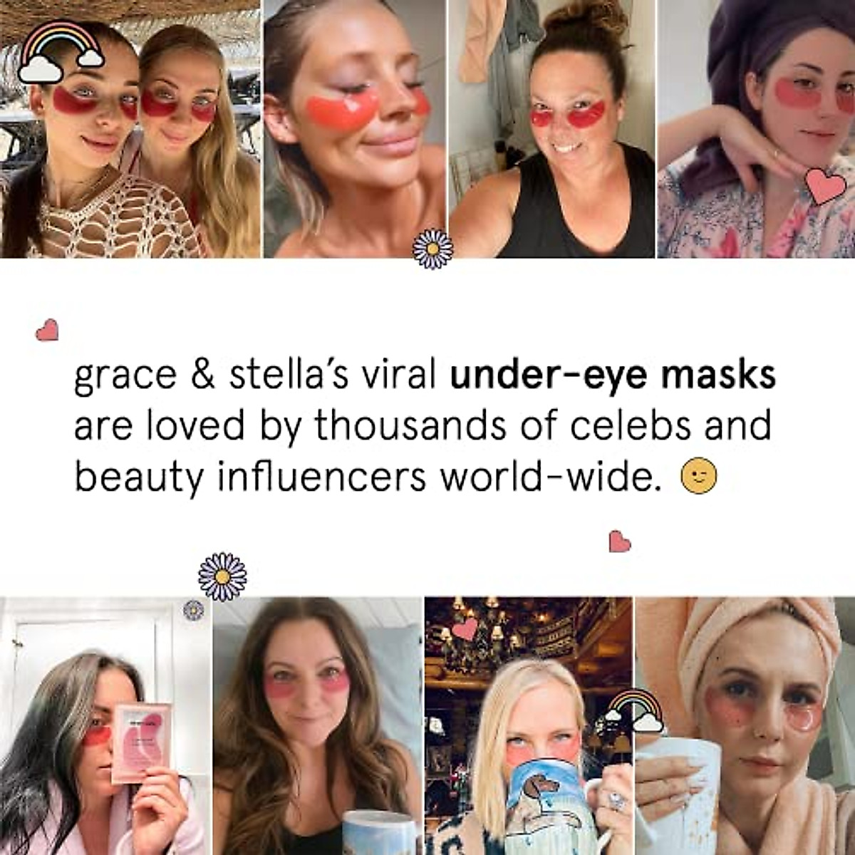 Under Eye Mask - (24 Pairs, Pink) Reduce Dark Circles, Puffy Eyes, Undereye Bags, Wrinkles - Gel Under Eye Patches, Vegan Cruelty-Free Self Care by grace and stella