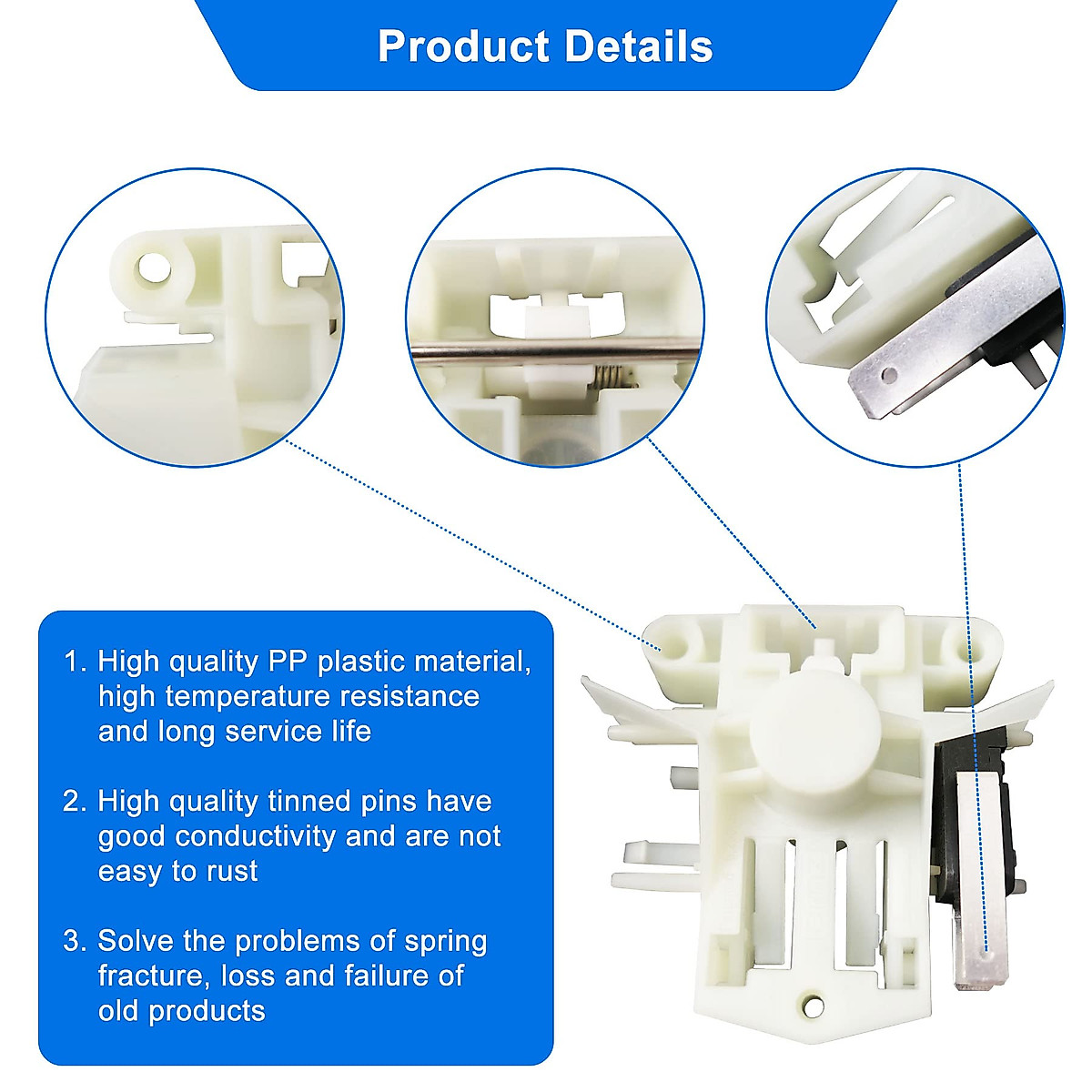 DD81-01629A DD81-02132A Dishwasher Door Switch Latch Compatible with Samsung DW80K5050UB/AA-00 DW80R5060US DW80R5061UG DW80F600UTW/AA-00 Dish Washer Door Lock Replace AP6287051 PS8764558 EAP8764558