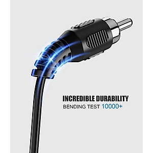 BERLAT RCA to Speaker Wire Adapter, Speaker Bare Wire Cables to RCA Plugs Adapter Repair Speaker Cord for Speakers Amplifier Audio Video AV Receivers （2 Pack 20AWG 6.6 ft）