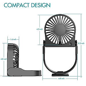 COMLIFE Small USB Desk Fan, Foldable and Powerful, Quiet Mini Table Fan for Home Office Travel, Black