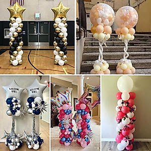 RUBFAC Balloon Column Stand Kit, Set of 2, 6.6ft Height Adjustable Balloon Column Kit, Metal Telescopic Pillar Balloon Stand, Birthday Party, Graduation, Wedding Christmas Decorations