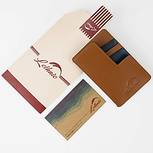 Lethnic RFID Thin Wallet For Men, Women - Unique Color-Mixed Genuine Leather (Brown)