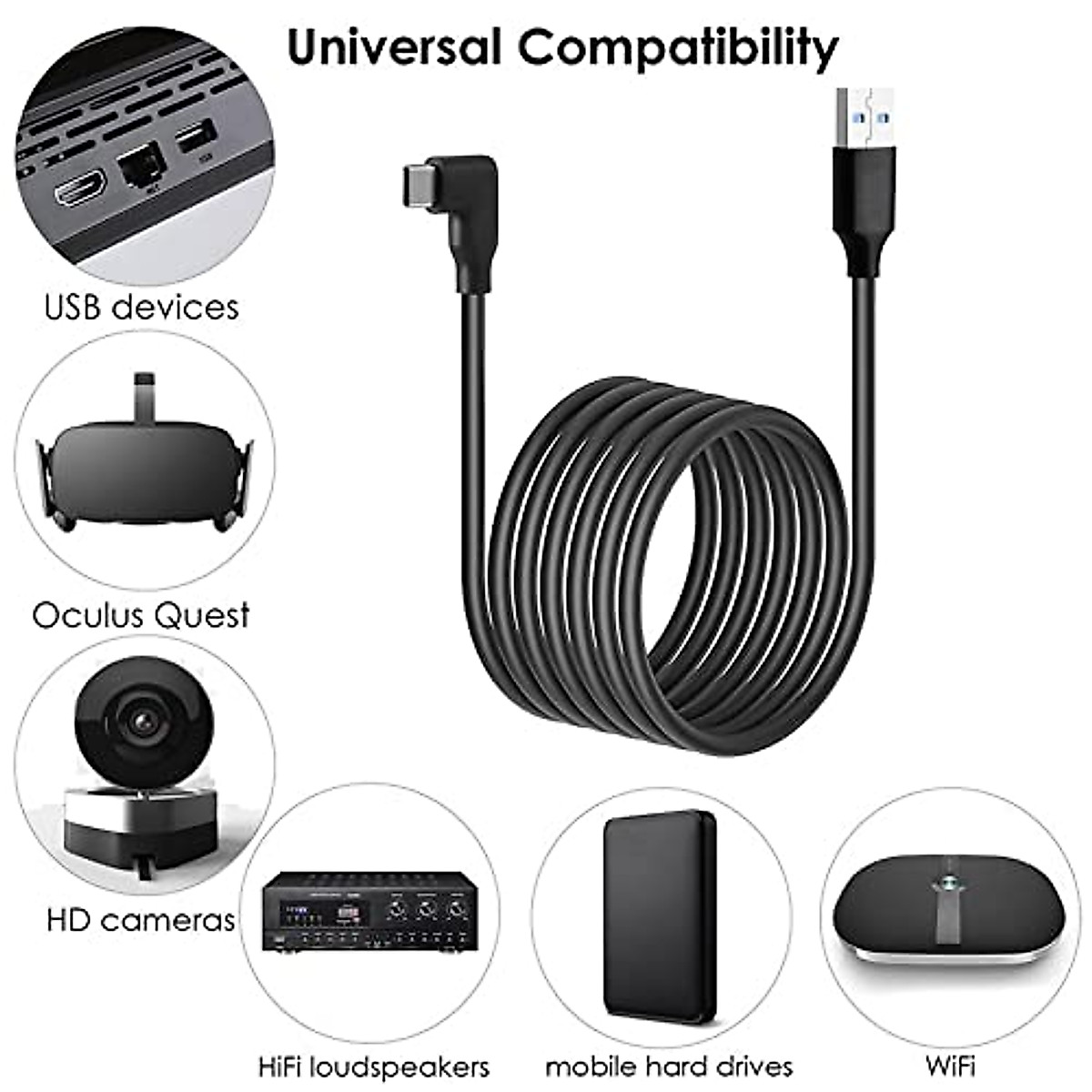 Do not apply 3 Meters Compatible for Oculus Quest2 Sturdy Link Cable High SPE