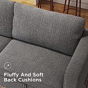 HONBAY Oversized Modular Sectional Sofa Reversible U Shaped Sectional Couch with Wide Chaise Modular Sofa with Storage Seat, Light Grey