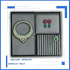 Codant Velvet 10 Slots Ring Showcase Trays Holder Drawer Insert Jewelry Display Organizer(set of 4)