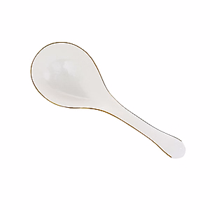 Spoons Silverware Household Large Spoon Long Handle Spoon Ceramic Tracery Large Spoon Spoon Rice Porridge Spoon Spoon Set (Color : B)