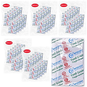 Wisesorb 500CC 50 Packs Oxygen Absorbers for Food Storage, Food Grade Oxygen Absorbers, O2 Absorbers Food Grade for Food Storage