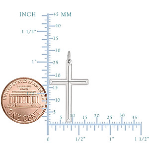 Jewelry Affairs Sterling Silver Cross Pendant, 15 x 30 mm