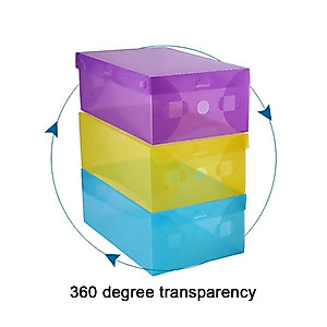 FRIDG Really Useful Boxes, Really Useful Organiser, Storage Boxes in a Clear Plastic Organiser and Clear Boxes Stackable Drawer Shoes Storage Box Container Organizer Purple