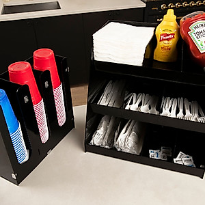 Condiment Organizer - Coffee Condiment Organizer, Caddy for K-Pods, Snack, Tea Bags, Disposable Cups, Coffee Bar Bin Box, Coffee Pods Holder, Farmhouse Decor