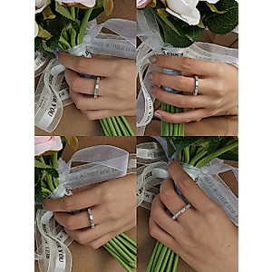 Michooyel S925 Baguette Eternity Ring Wedding Band Ring Cubic Zirconia Stacking Ring Sterling Silver Ring for Women