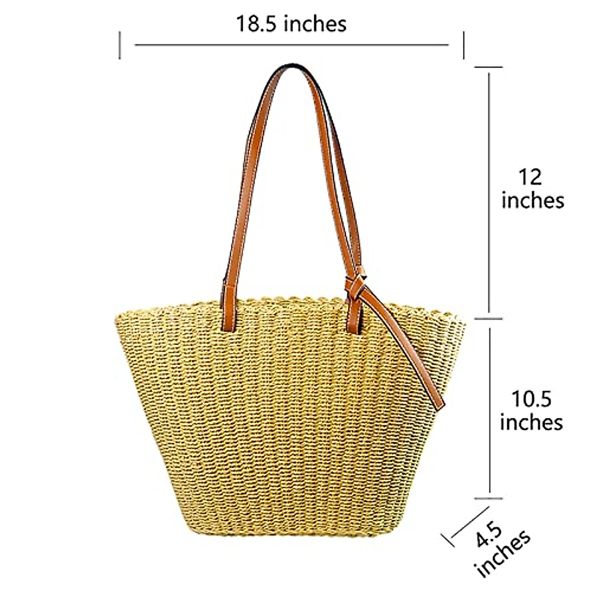 Handwoven Rattan vintage purse Bag Hollow Out Straw Beach Bag Handbag Beach Sea tote Basket Straw vacation Bag (brown)