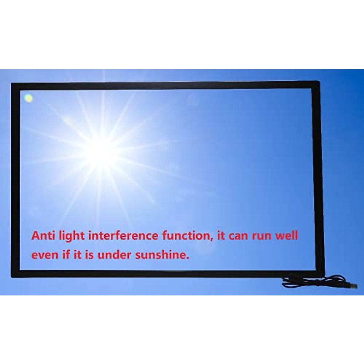 23.6 Inch Multi Points IR Touch Screen, Infrared Touch Screen Panel, USB Free Driver with Tempered Glass for Kiosks, Touch Screen Monitor, Interactive Device Machine
