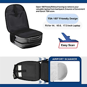 42L Extra Large Backpack, Anti Theft TSA Flight Approved Laptop Backpack for Men Women, 17.3 Inch Business Computer Backpack with USB Port, Water Resistant Teacher Nurse Travel Weekender Daypack, Grey