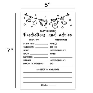 Baby Predictions and Advice Baby Shower Game, Girl or Boy Babies New Parent Message Advice Book, Baby Shower Party Games Supplies & Activities, 30 Game Cards Included