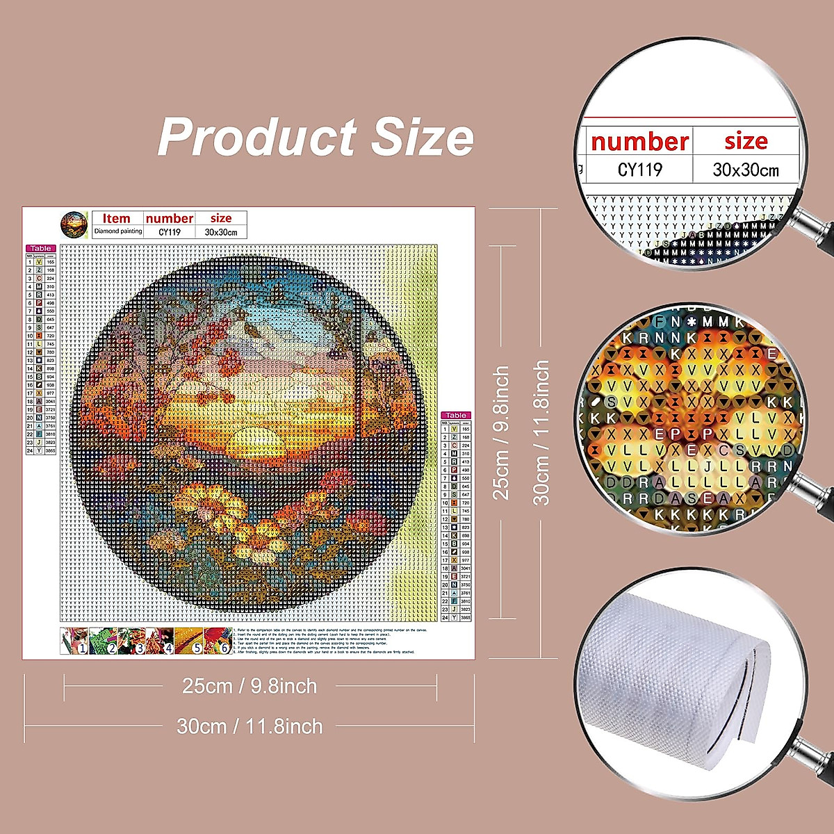 Stalente Diamond Painting Kits for Adults, 5D DIY Diamond Art Kits for Beginners Round Full Drill Diamond Painting for Home Wall Decoration Gift 12×12inch, Stained Glass Sunflower