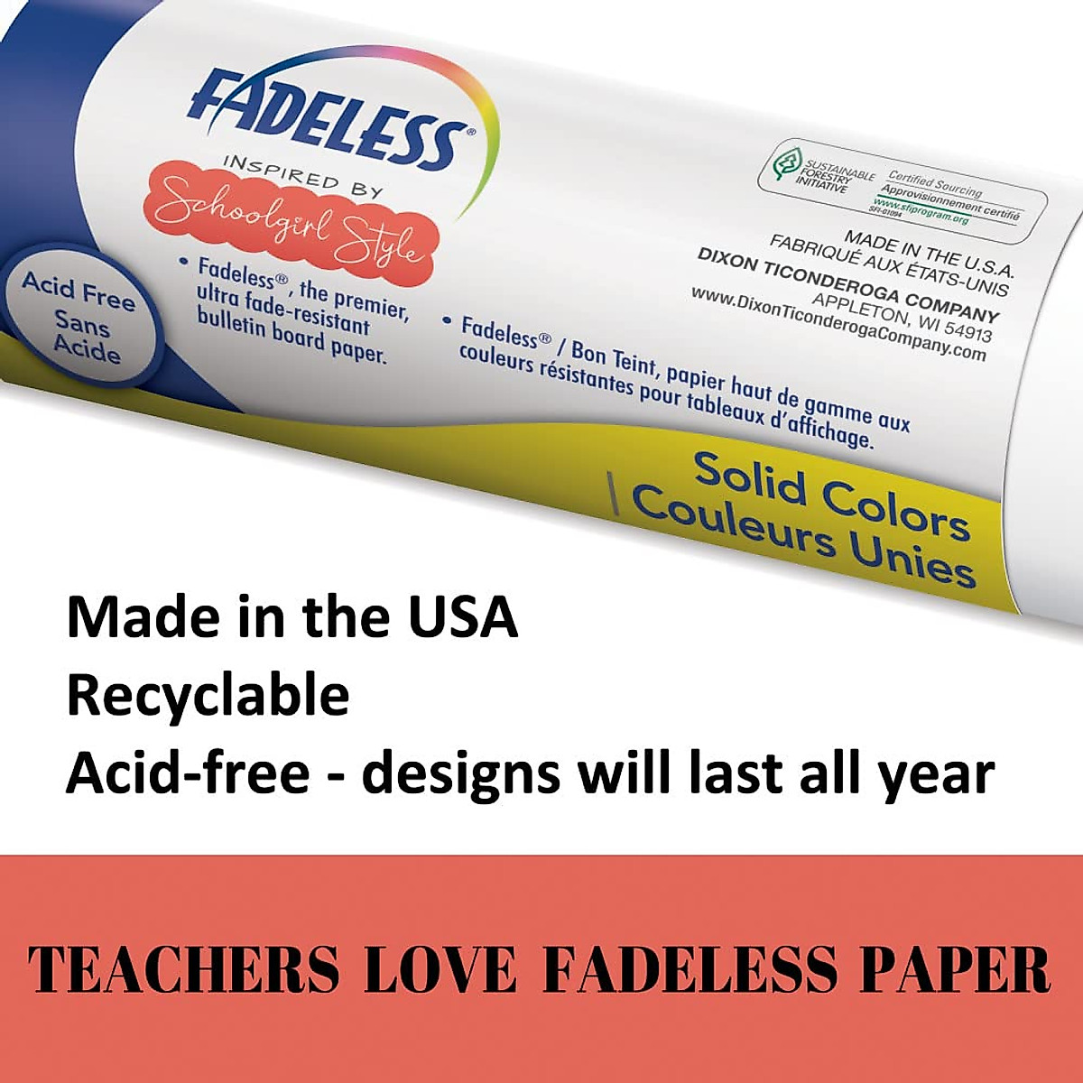 Fadeless Schoolgirl Style Bulletin Board Paper, Retro Hopscotch, 47.25" x 12', 1 Roll