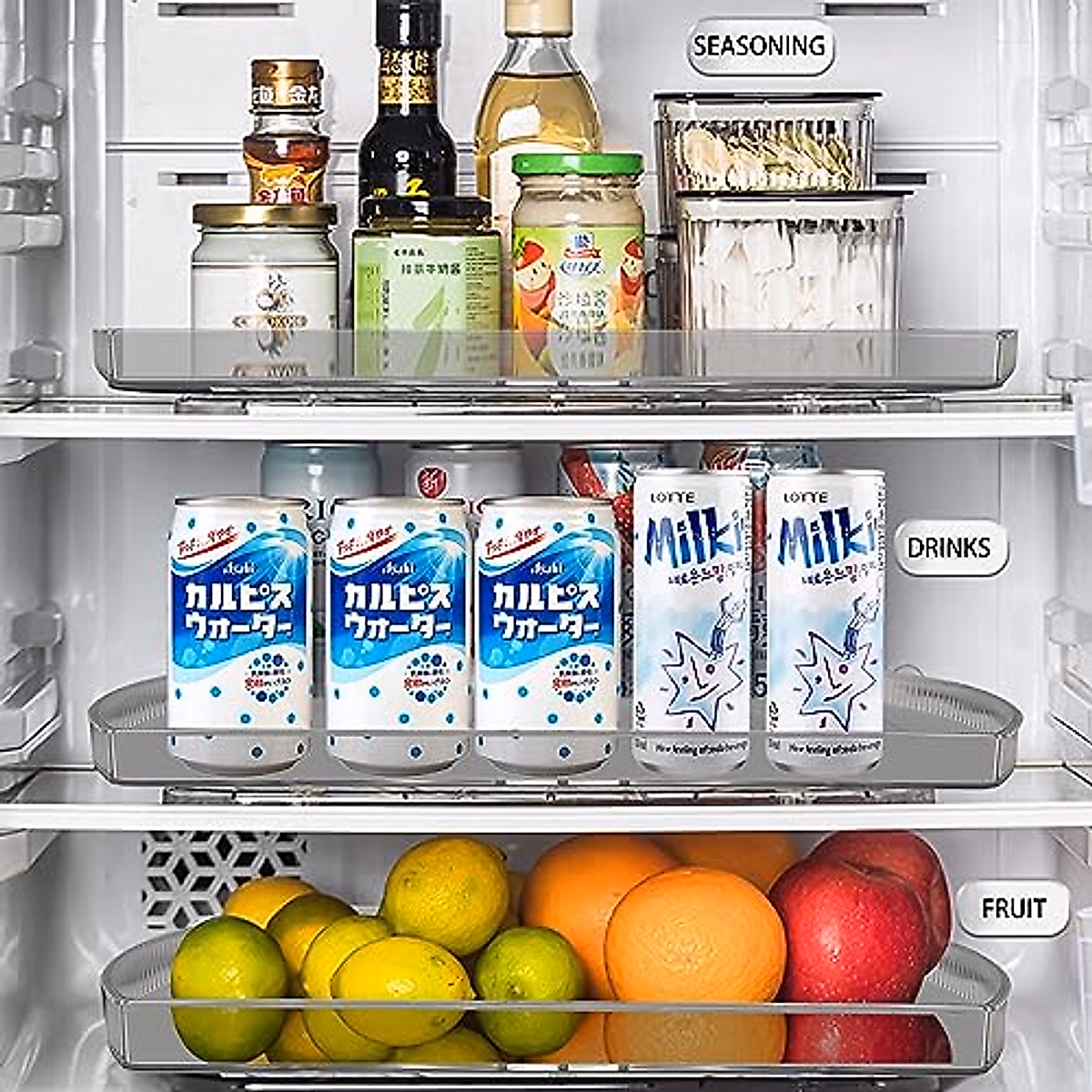 Lazy Susan Storage Turntable for Refrigerator, 16.5'' Transparent Swivel Fridge Lazy Susan Turntable Organizer, Lazy Susan Turntable for Fridge, Pantry, Cabinet, Dining Table, Kitchen (Clear)