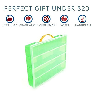 Life Made Better Beyblade Green Case, Battle Box For Kids, Compatible With Beyblades, 17 Compartment Playset Organizer (Green)