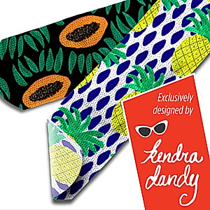 Curad Kendra Dandy Designer Adhesive Fabric Bandages (90 Count), 2 Colorful Patterns - Pineapples and Papayas, First Aid Bandages are .75" x 3", 30 Count Boxes (3 Pack)