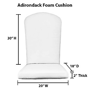 RSH DECOR: Foam Adirondack Chair Cushion | 48” x 20” x 2” | All-Weather Spun Fabric | Water and Fade-Resistant | Outdoor Cushion for Patio Furniture | Black & White Stripe