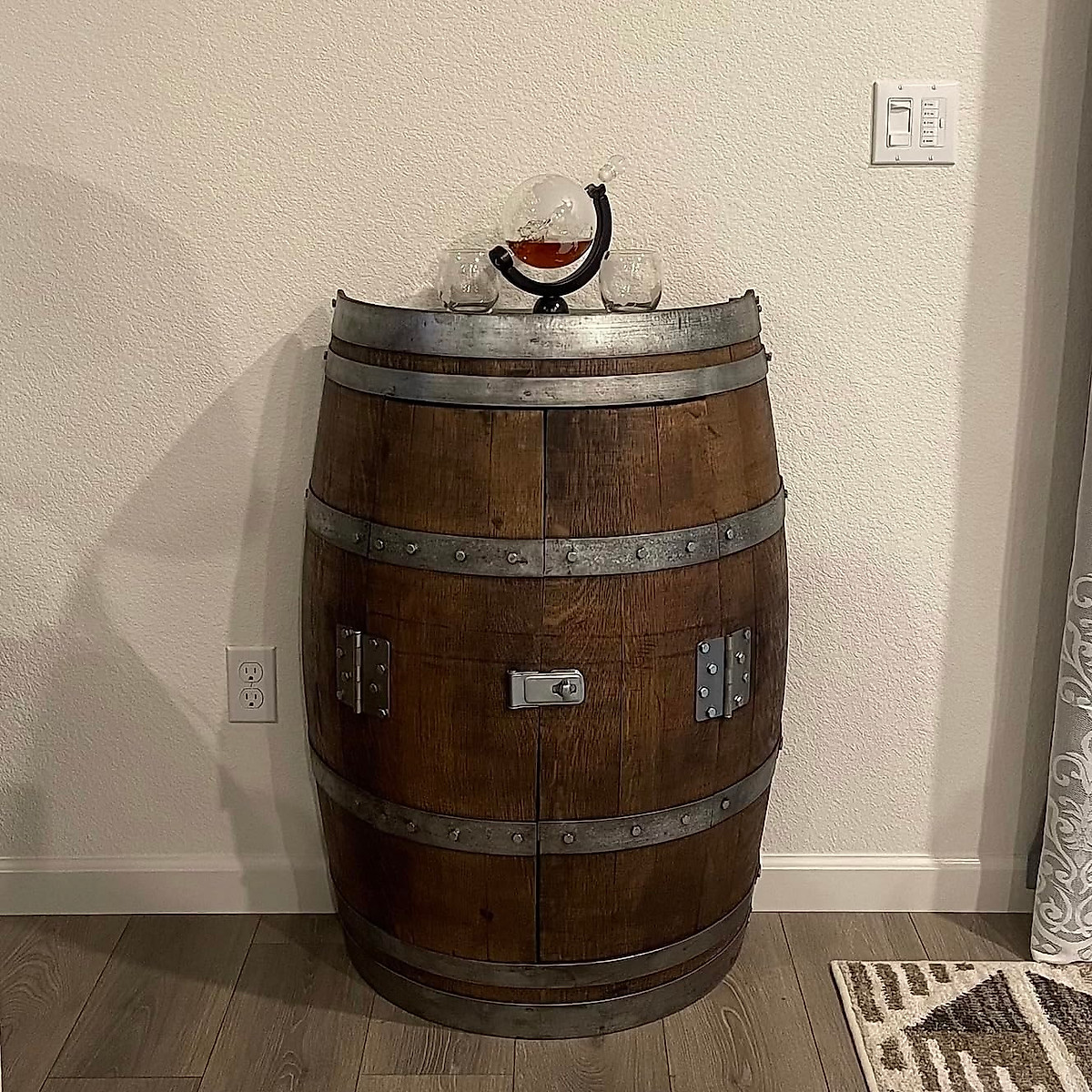 1/2 Wine Barrel Storage Cabinet