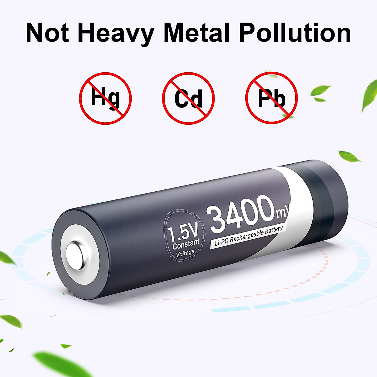 Deleepow 1.5V Rechargeable AA Batteries 3400mWh AA Lithium Rechargeable Batteries 1500 Cycle(Only Batteries)