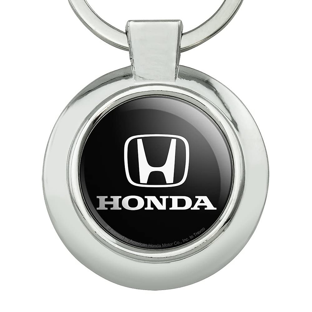 Honda Logo Keychain Classy Round Chrome Plated Metal