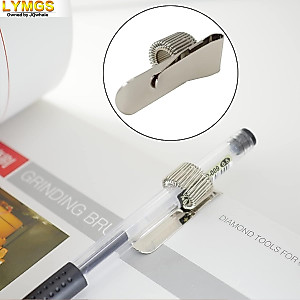 LYMGS Universal Stainless Steel Pen Holder, Silver Matel Clip with Spring Fits for Clipboard Notebook, 3 Pack