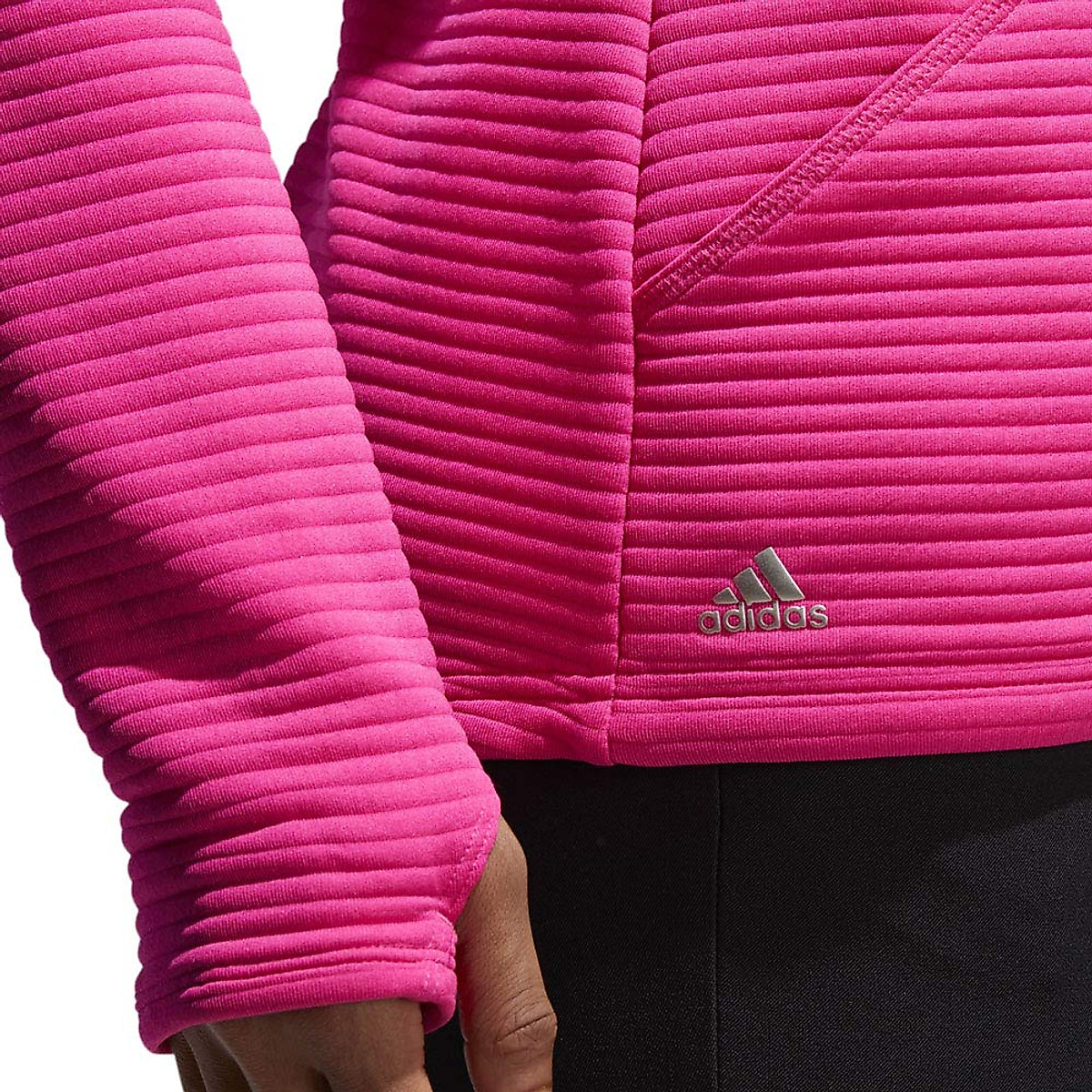 adidas Golf Women's Essential Textured Jacket, Small, Shock Pink