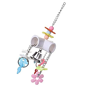 BCOATH 2pcs Parrots Birds and Chewing Conures Pet Cockatiels Flower Grinding Macaws Parakeets Pendant Biting Teeth Cage Resistant Cockatiel Small Tearing Chew Bird Bell Toys Hanging for