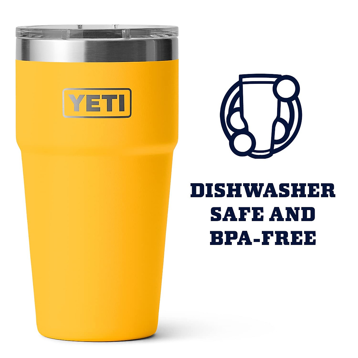 YETI Rambler Stackable Pint, Vacuum Insulated, Stainless Steel with MagSlider Lid, Alpine Yellow