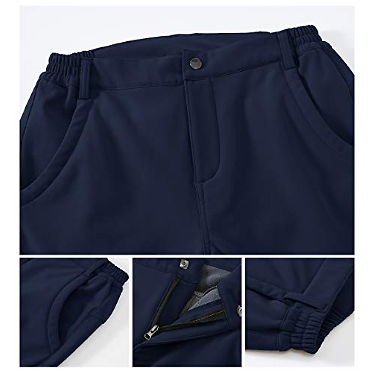 Gopune Women's Windproof Waterproof Sportswear Outdoor Hiking Fleece Pants (Navy,M)