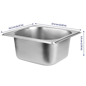 SOUJAP Steam Pan 1/6 Size x 2.5 Inch Deep, 8 Pack Stainless Steel Anti-Jamming Food Cooking Pan, Steam Table Pan, Hotel Pan for Buffet, Restaurants, Catering Supplies