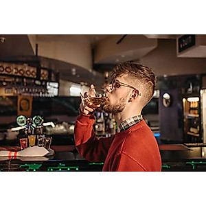 ROLATO Cognac Brandy Crystal Small Glasses Snifter, Set of 4 - Handcrafted - Good for Bourbon Whiskey - 15-ounce