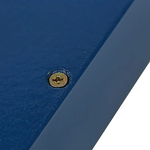 Juleduo Serving Tray 16.5“X 13“Deluxe Wooden Ottoman Tray for Coffee Table with Polished Silver Metal Handles and 4 Coasters, Living Room Bathroom Coffee Bar Organizer Modern Decorative Blue Tray