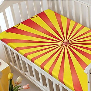 Circus Themed Fitted Crib Sheet,Standard Crib Mattress Fitted Sheet Soft and Breathable Bed Sheets-Baby Sheet for Boys Girls, 28“ x52“,Multicolor
