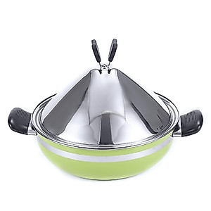 ZVGEMAYP Non-stick Moroccan Tagine Pot for Cooking,Stainless Steel Moroccan Tagine Pot for Cooking Heighten 28cm Cone-Shaped Lid Nonstick Tajine Pot Steamer Casserole with Steamer