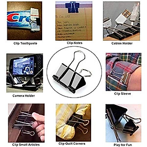 48 Pieces Extra Binder Clips,2 Inch Width,Paper Clips Extra Large for Office Supplies (Black)