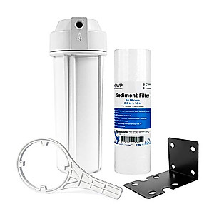 Whole House Water Filtration System with White Housing and Sediment Filter