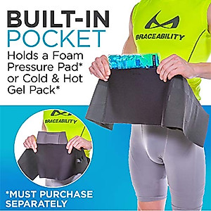 BraceAbility Elastic & Neoprene Compression Back Brace | Lumbar, Waist and Hip Support Belt for Sciatica Nerve Pain, Low Back Ache & Pain Relief while Sleeping, Working, Exercising, Walking (Large)